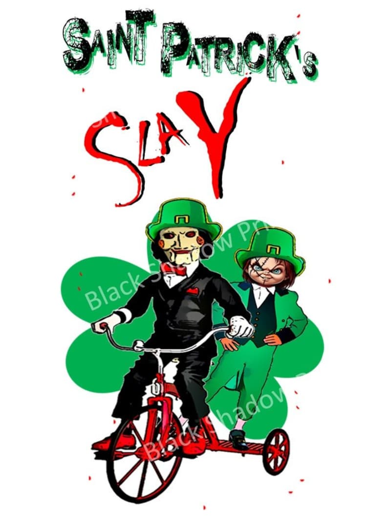 St. Patrick's Day Horror Greeting Card -jig Saw Saint Patrick's Slay - Etsy