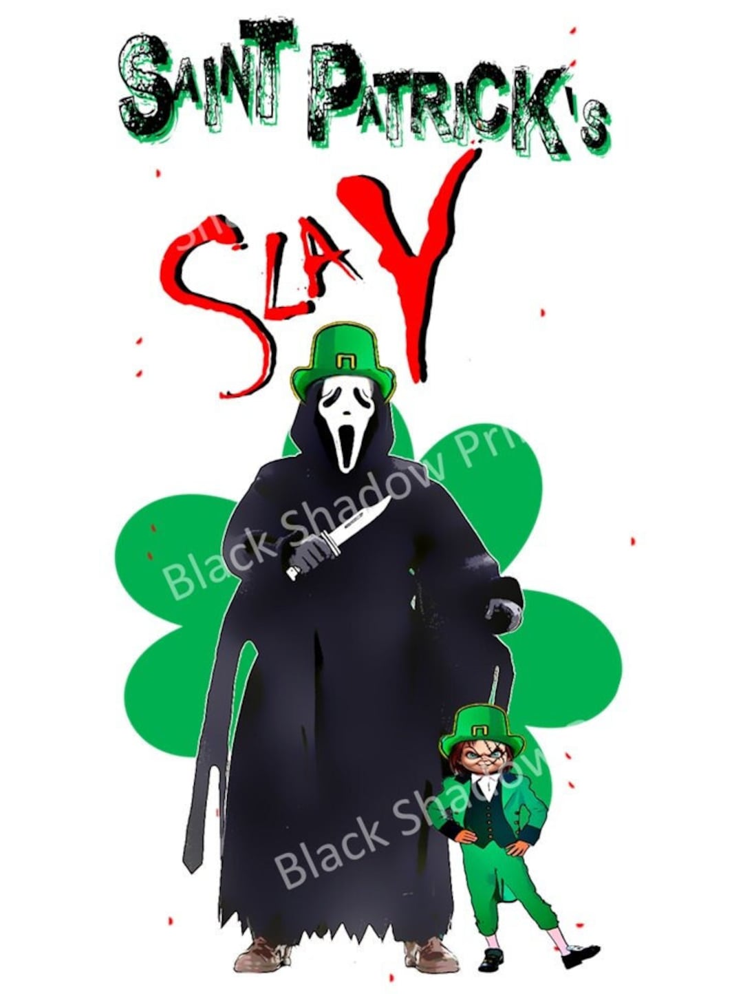 St. Patrick's Day Horror Greeting Card - Ghost Face Saint Patrick's ...