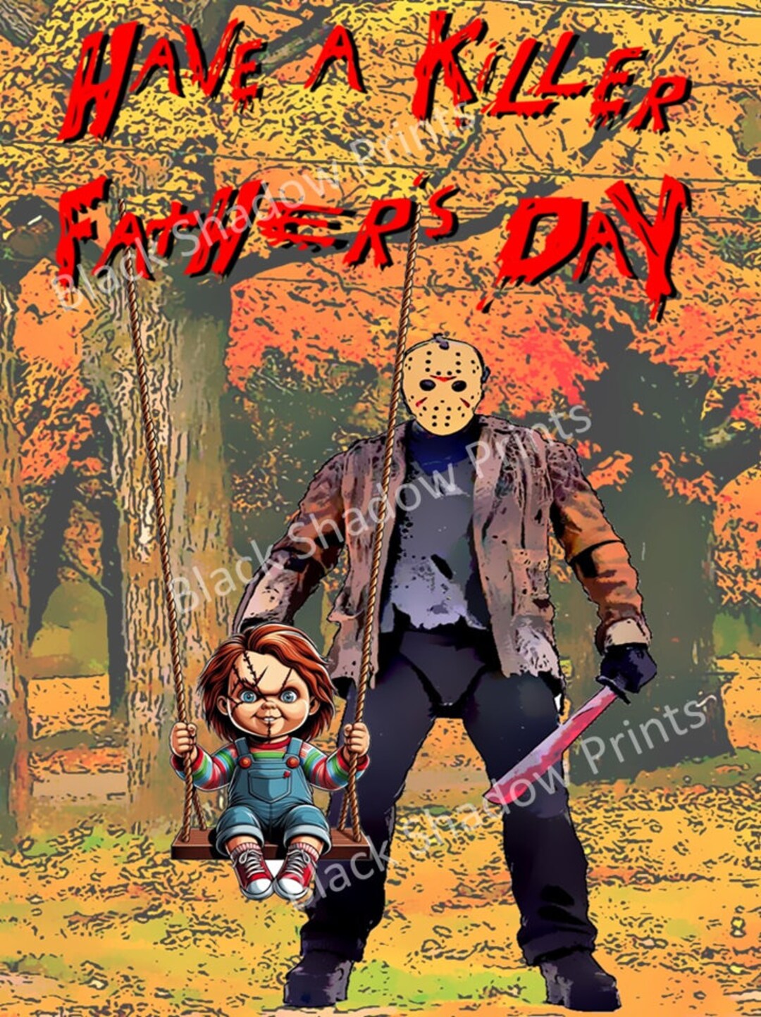 Horror Father's Day Greeting Card - Jason & Chucky - Etsy