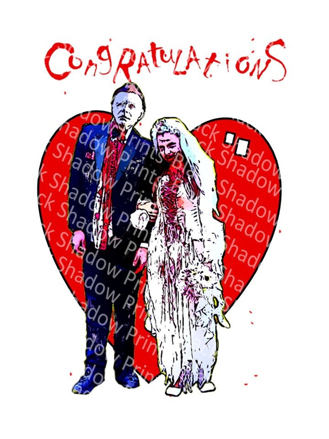 Wedding Horror Card - Michael and Zombie Bride Congratulations - Etsy