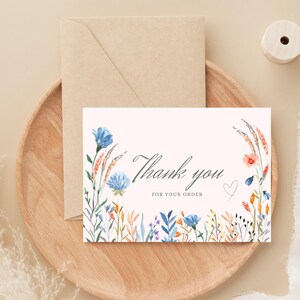 Flower Thank You Card Template, Editable Thank You Card, Printable ...