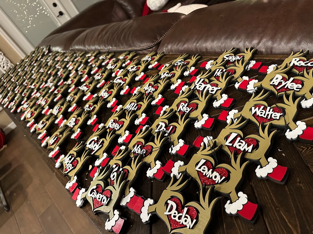 DIGITAL FILE. Grinch Ornament, Personalized SVG, Laser File, Glowforge ...