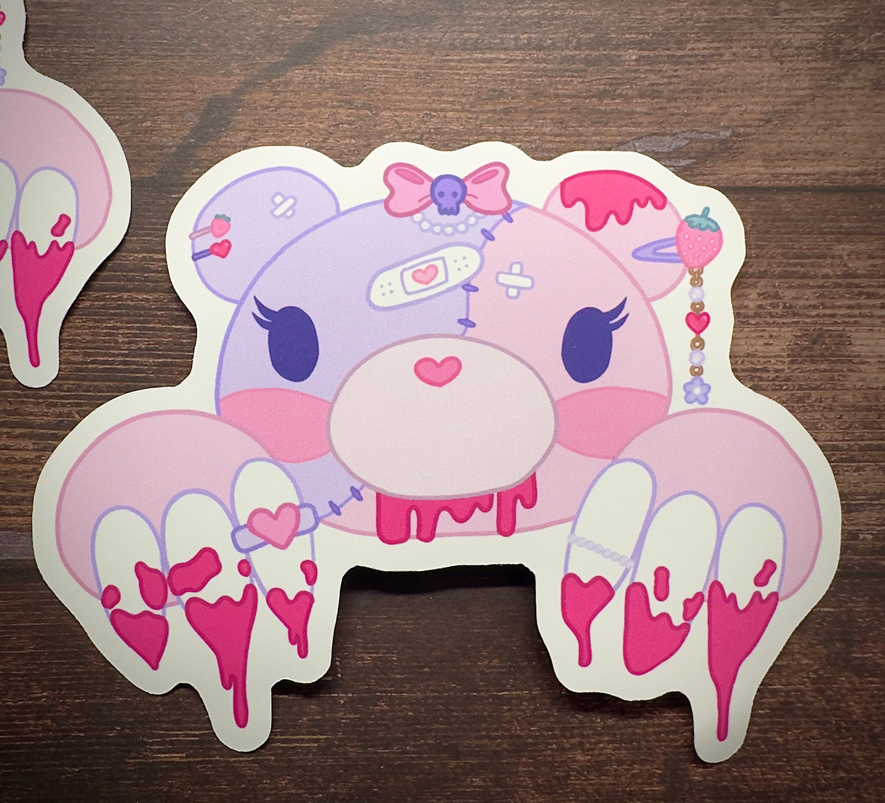 Kawaii Bloody Bear Sticker Waterproof Vinyl Sticker - Etsy