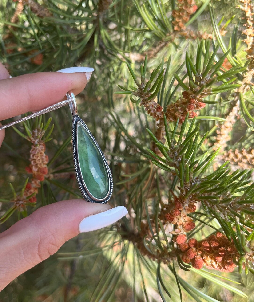 Serpentine Sterling Silver Pendant Necklace Handcrafted Silversmith ...