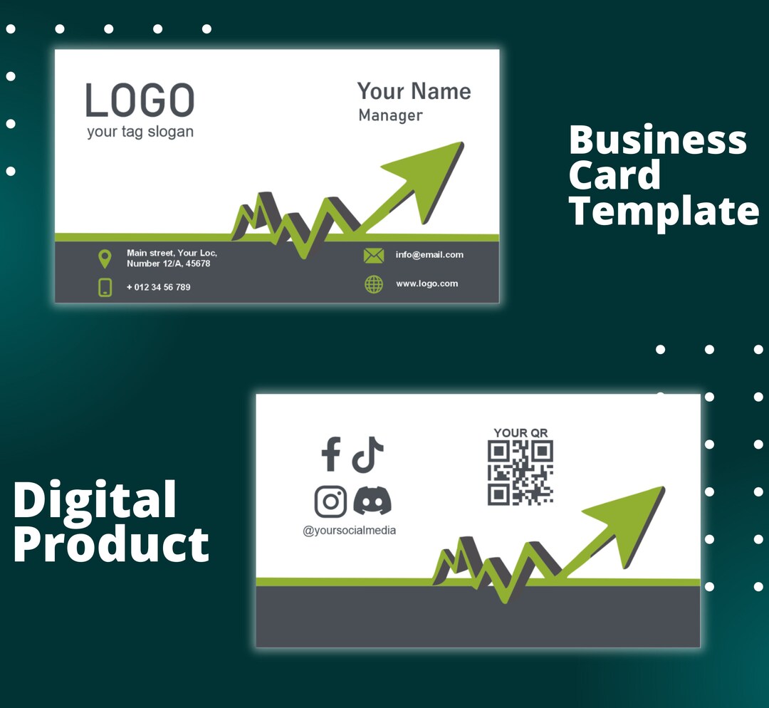 Universal / Service / Finance / Business Card Template / Printable ...