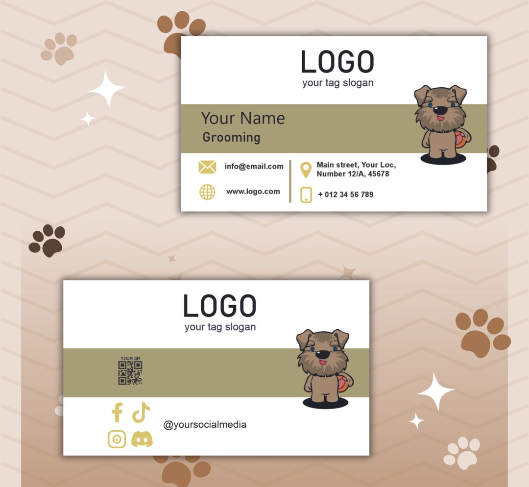 Grooming / Dog / Business Card Template / Printable / Editable ...