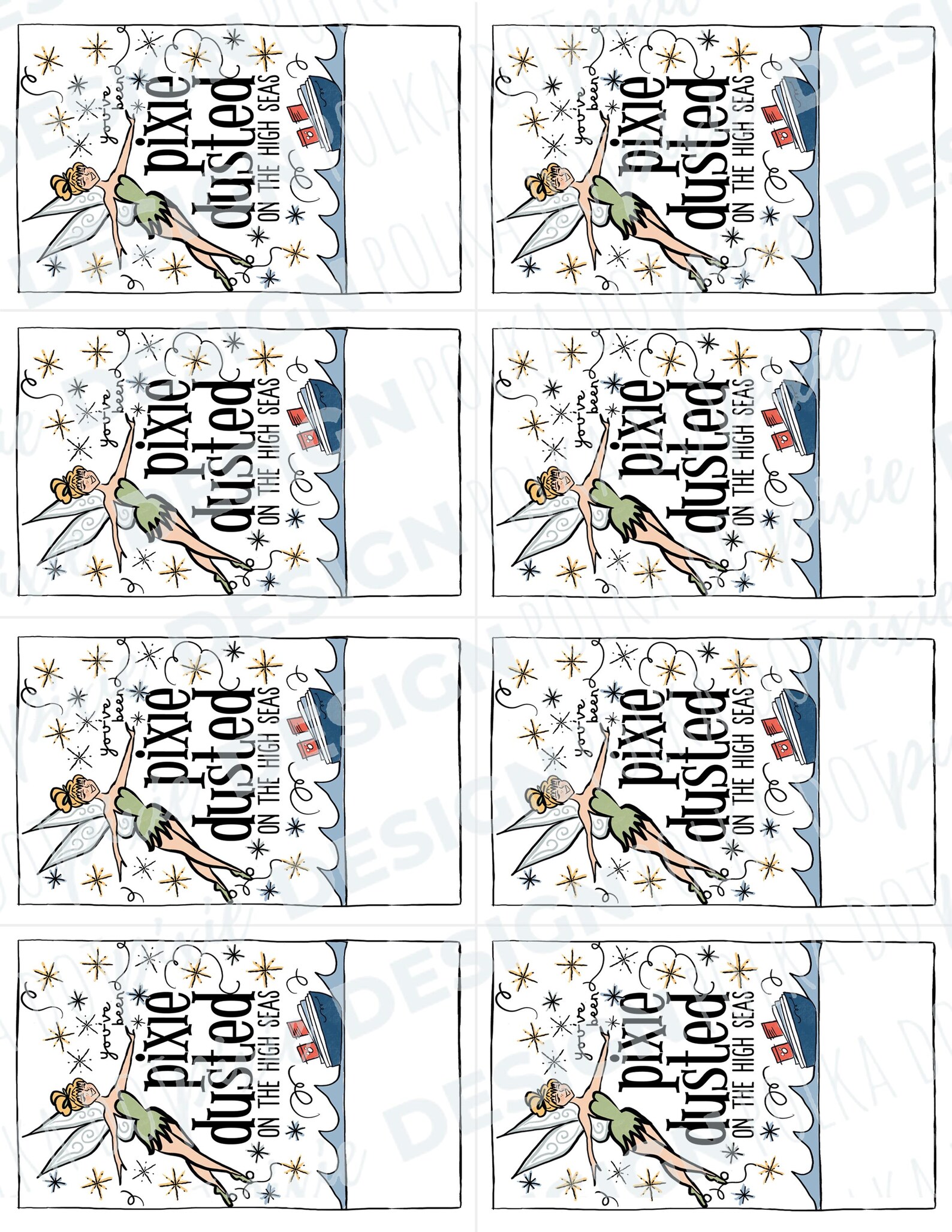 Pixie Dust Gift Tags - Disney Cruise Gift You've Been Pixie Dusted on ...