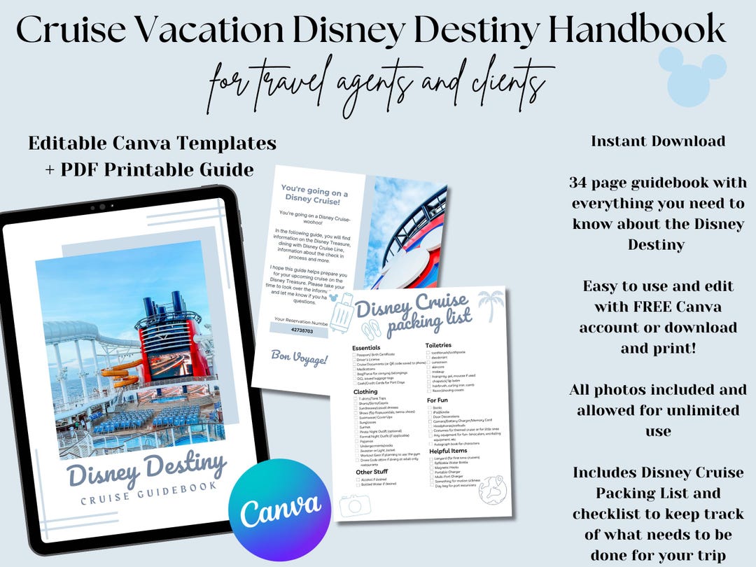 DCL Destiny Cruise Guidebook: Travel Agent Canva Template and ...