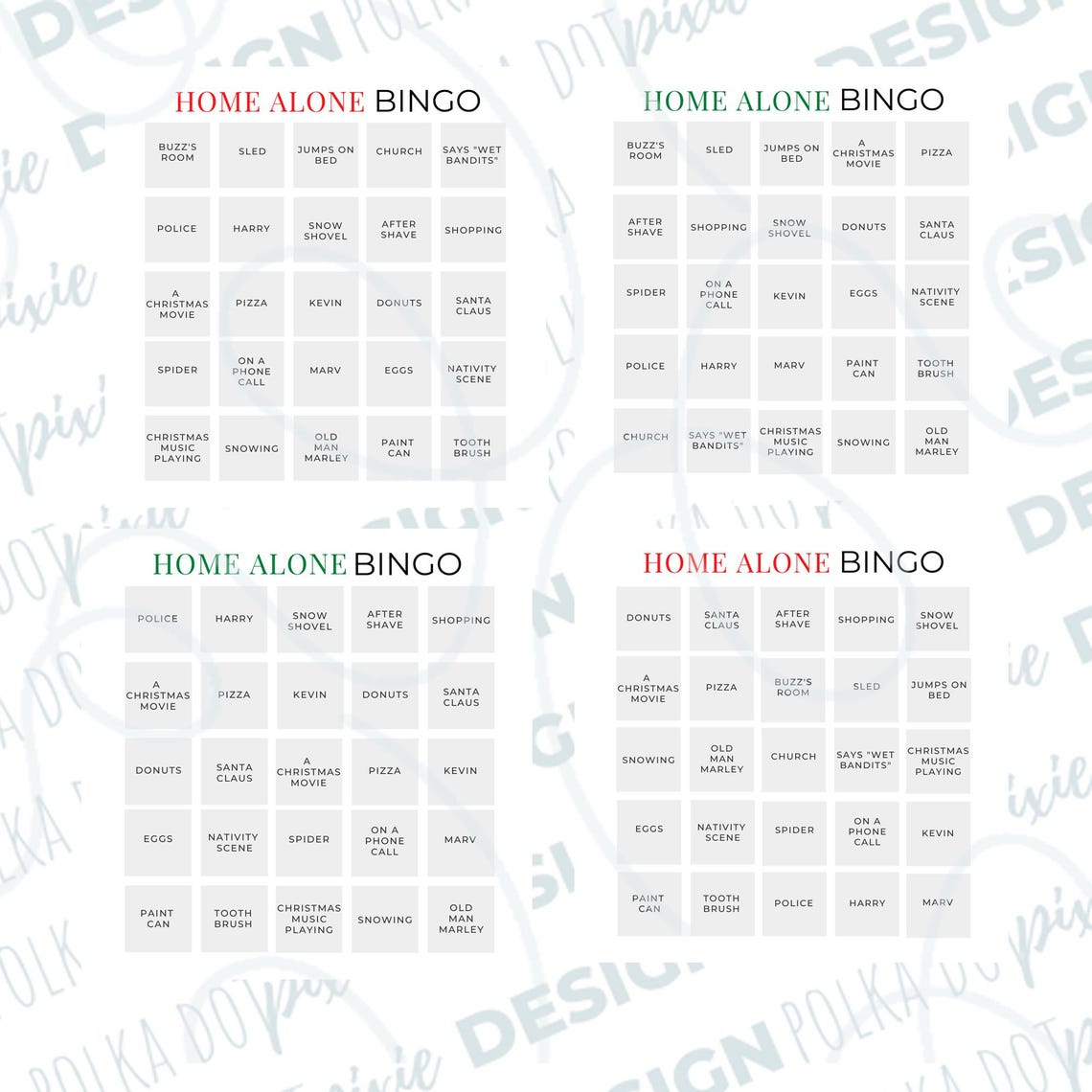 Home Alone Party Kit: Movie Bingo, Pizza Box, Battle Plan (digital ...