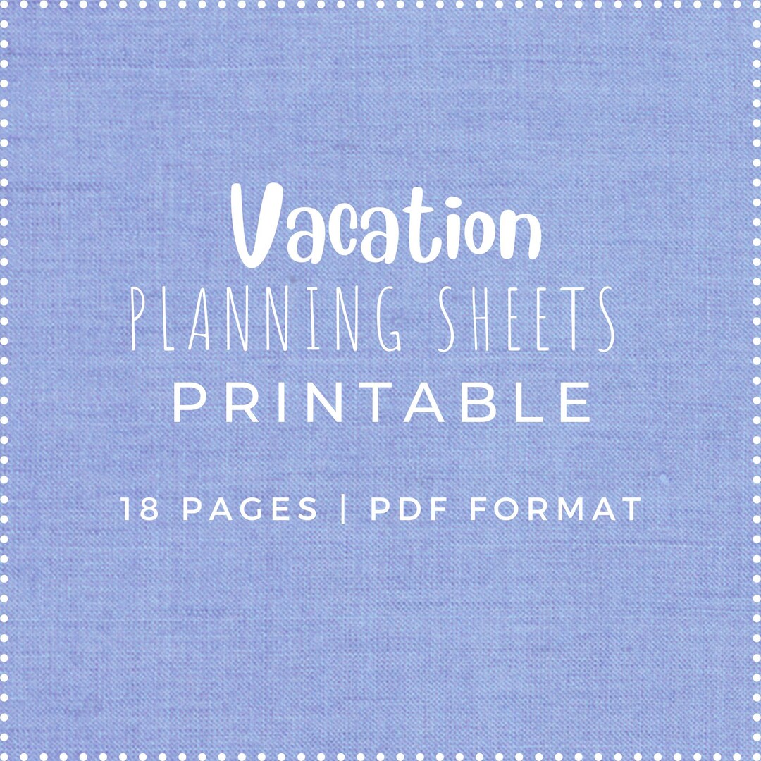Vacation Planner Printable: 18-page Travel Planning Worksheets (PDF) - Etsy