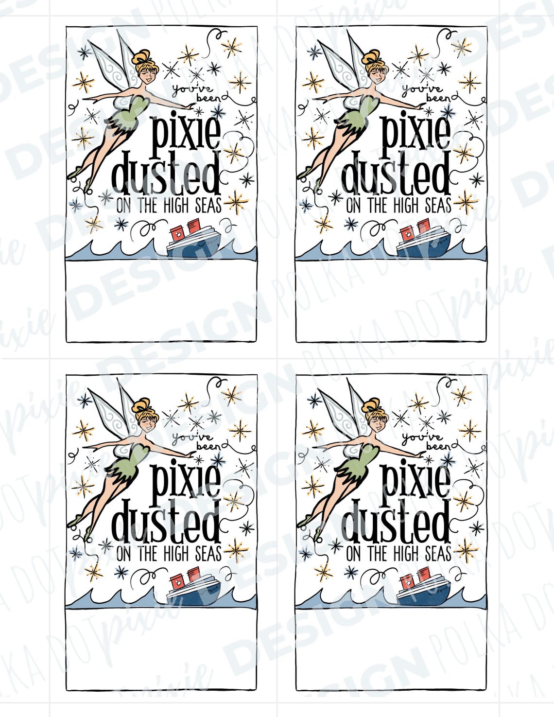 Pixie Dust Gift Tags - Disney Cruise Gift You've Been Pixie Dusted on ...