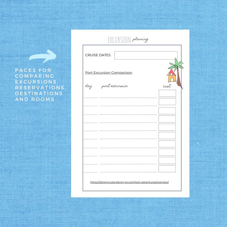 PLANNER Cruise Vacation Planning Worksheets Fill in Printable | 60 ...