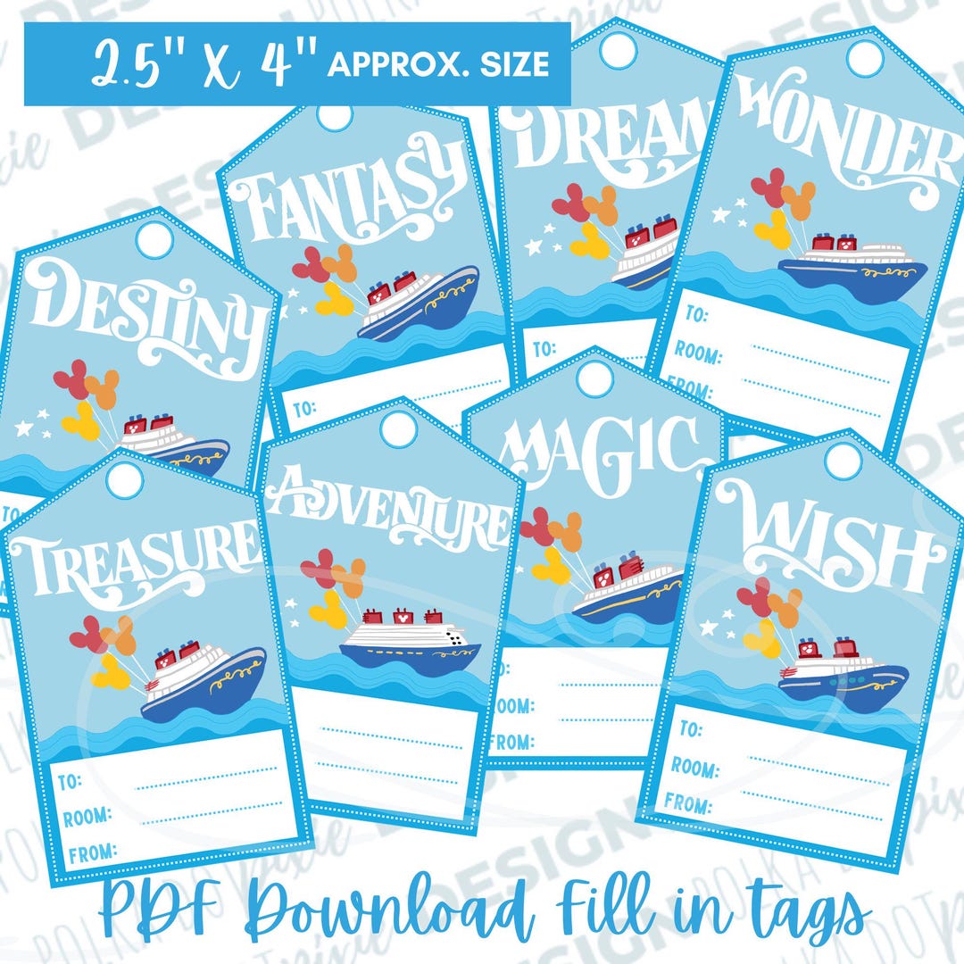 Disney Cruise Ship Gift Tag | DCL Fish Extender Tags | Downloadable PDF ...