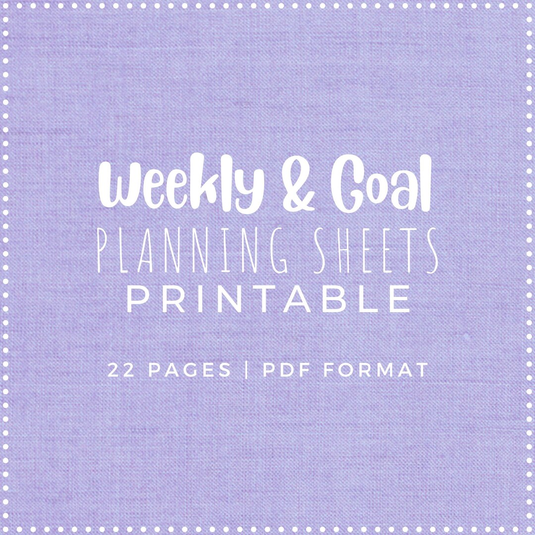 Weekly Planner Printable Sheets Daily Goal Sheets for Planning Digital ...