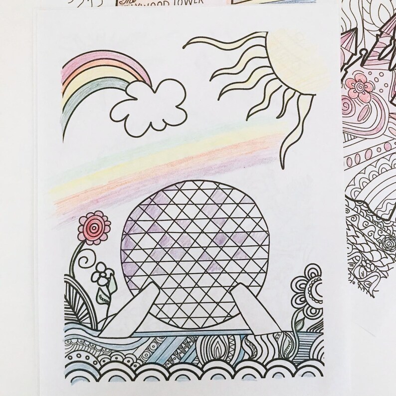 WDW Theme Park Coloring Pages: Travel Activity Set (digital Download ...