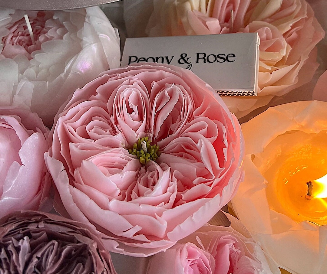 English Rose Flower Candle I Beeswax Candles I Aesthetic Candles I ...