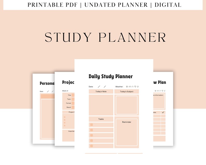 Printable Study Planner, Study Tracker, Assignment Organizer, Homework ...