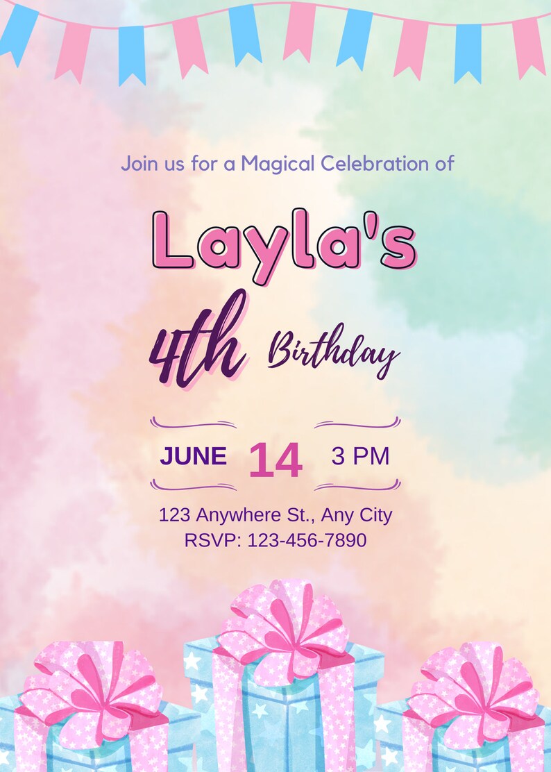 Editable Birthday Invitation, Printable Birthday Party Invitation ...