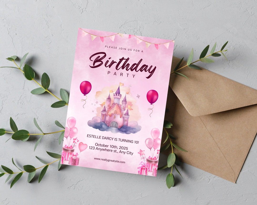 Editable Birthday Invitation, Printable Birthday Party Invitation ...