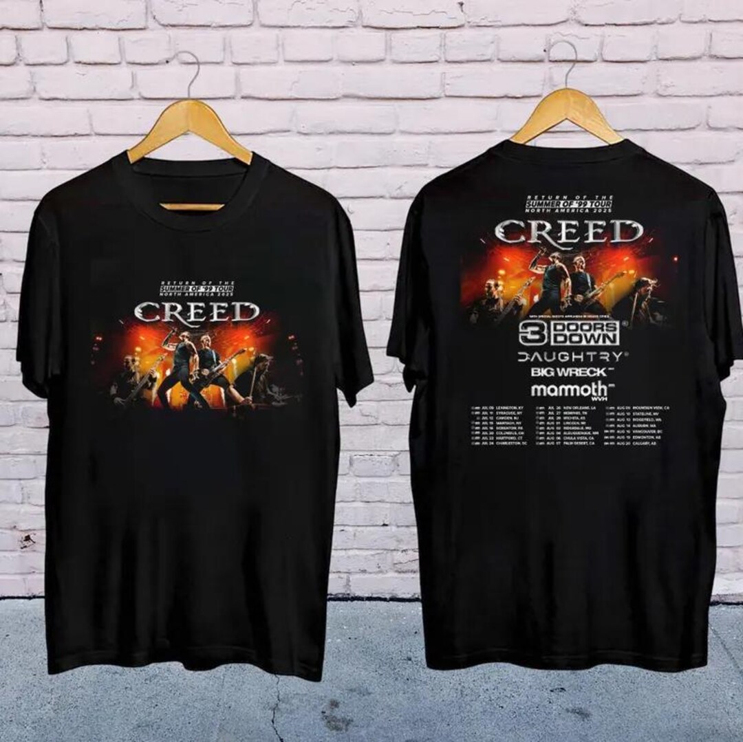 Creed Band 2025 Tour Summer of ’99 Tour Shirt, Creed 2025 Concert Merch ...