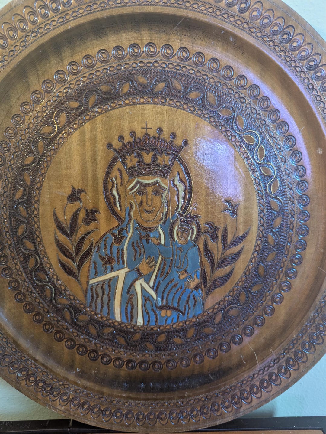 Vintage Polish Nazwa Folk Art Wooden Plate - Etsy