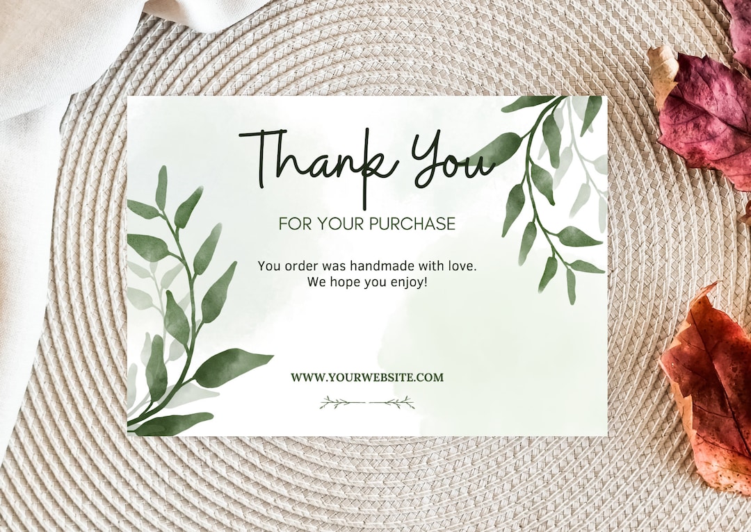 Editable Thank You Card Template, Printable Business Cards (canva) - Etsy