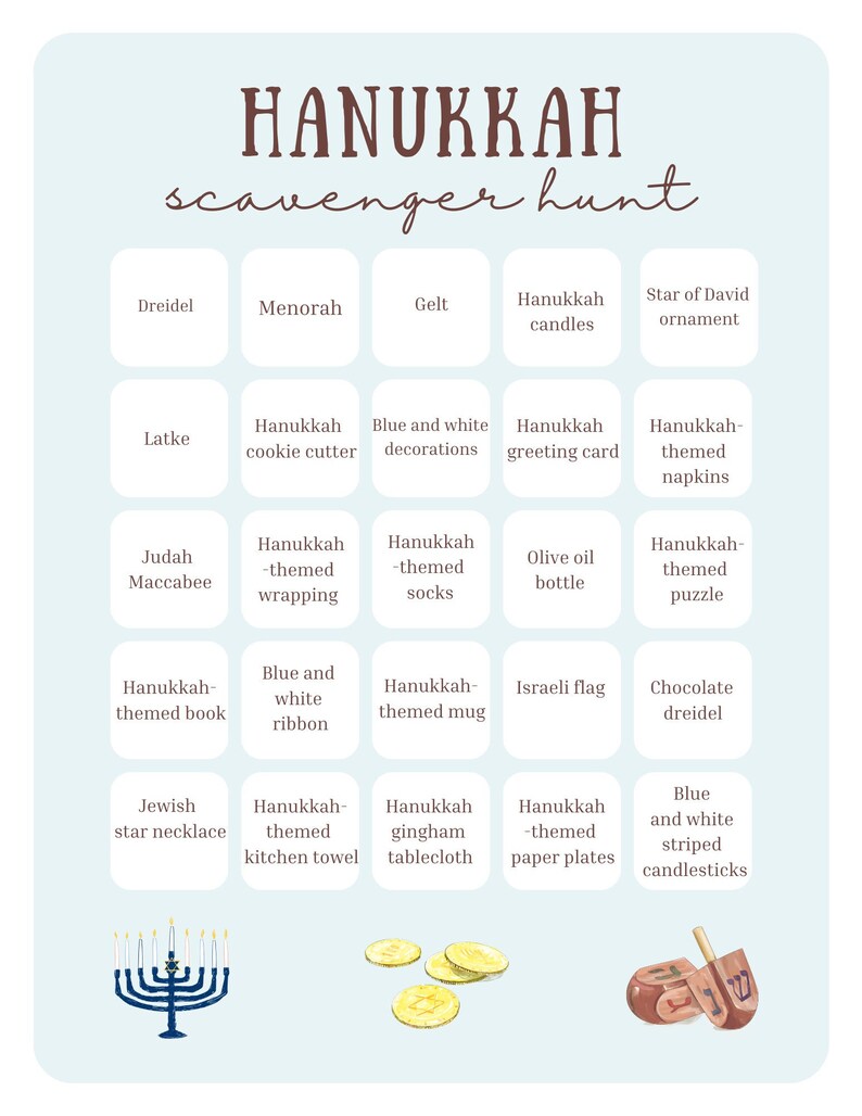 Hannukah Scavenger Hunt - Etsy