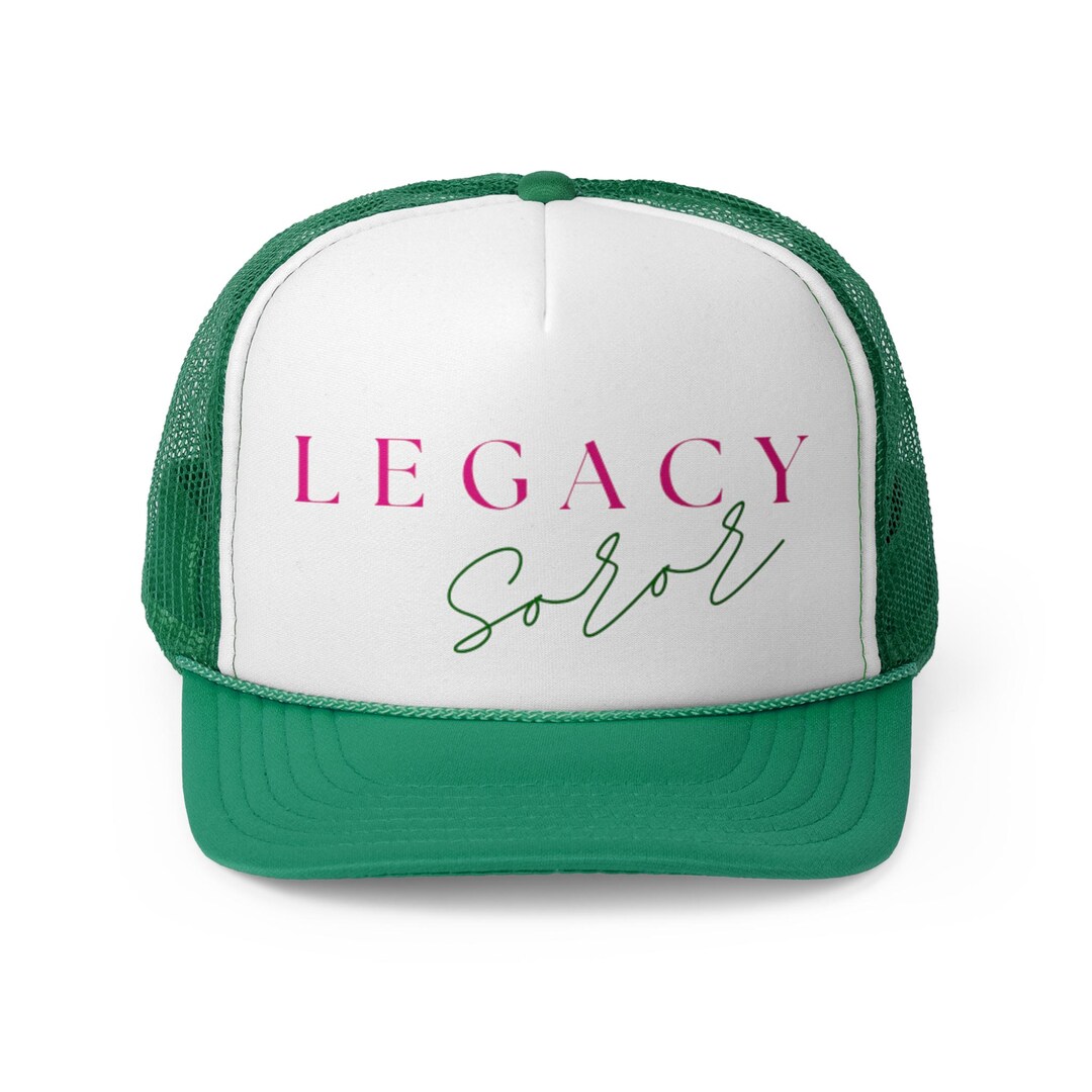 1908 Sorority Pink and Green Legacy Trucker Cap, Vintage 1908 Sorority ...