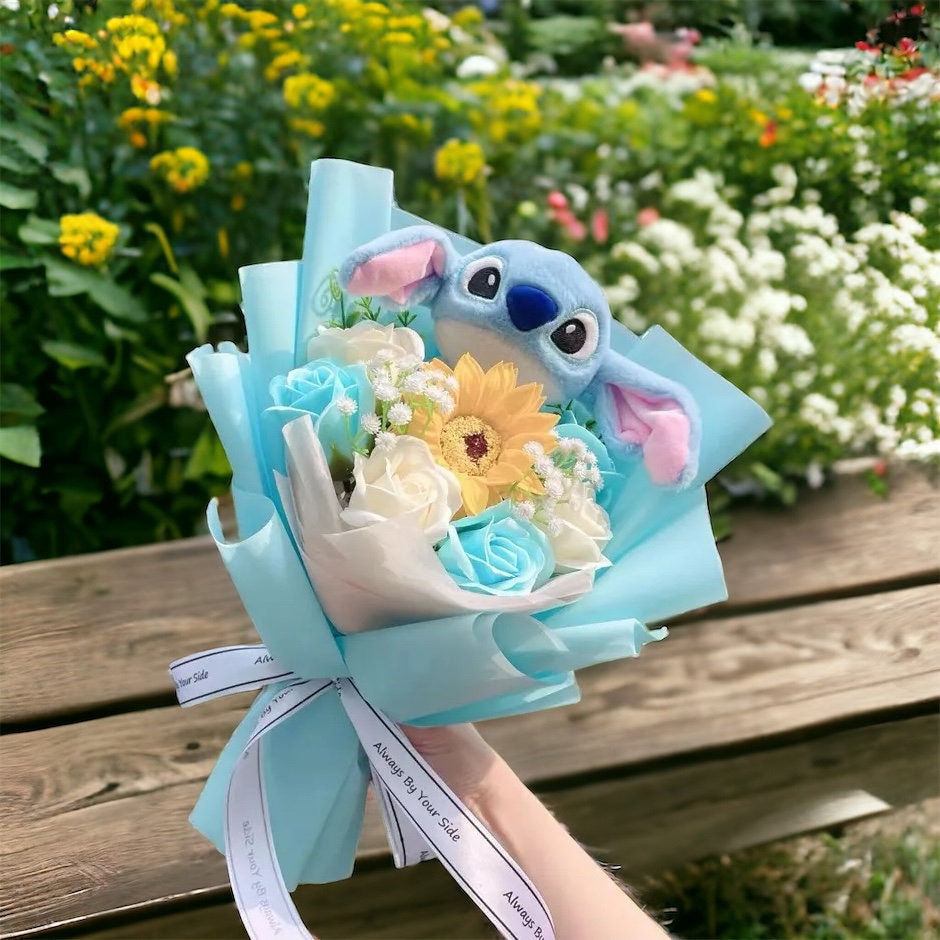 Stitch Inspired Plush Bouquet, Stuffed Super Soft Plush, Stitch Flower ...