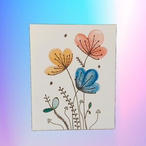 Handmade Watercolor Floral Greeting Card Set of 10: Blank Notecards ...