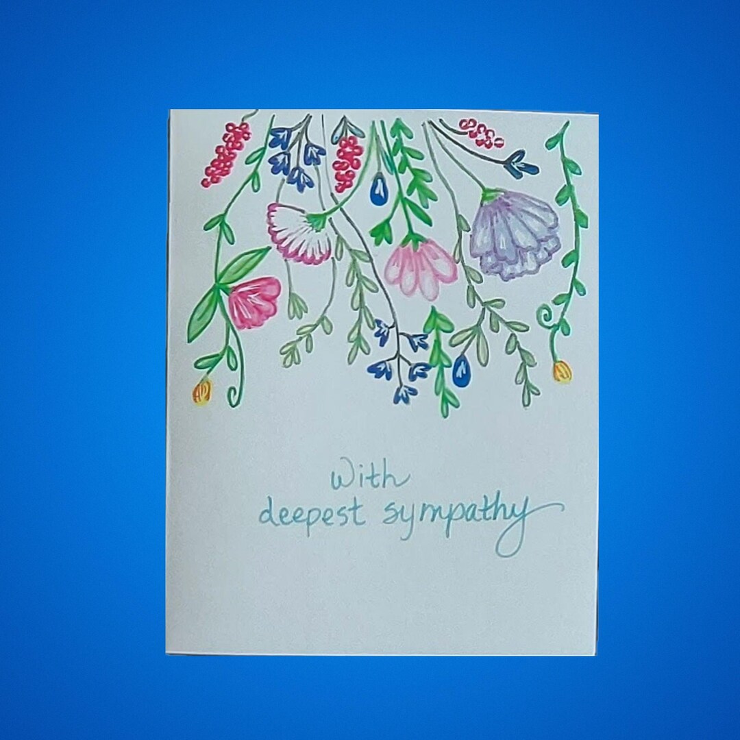 Handmade Watercolor Floral Sympathy Cards - Set of 10 - Design #72 - Etsy