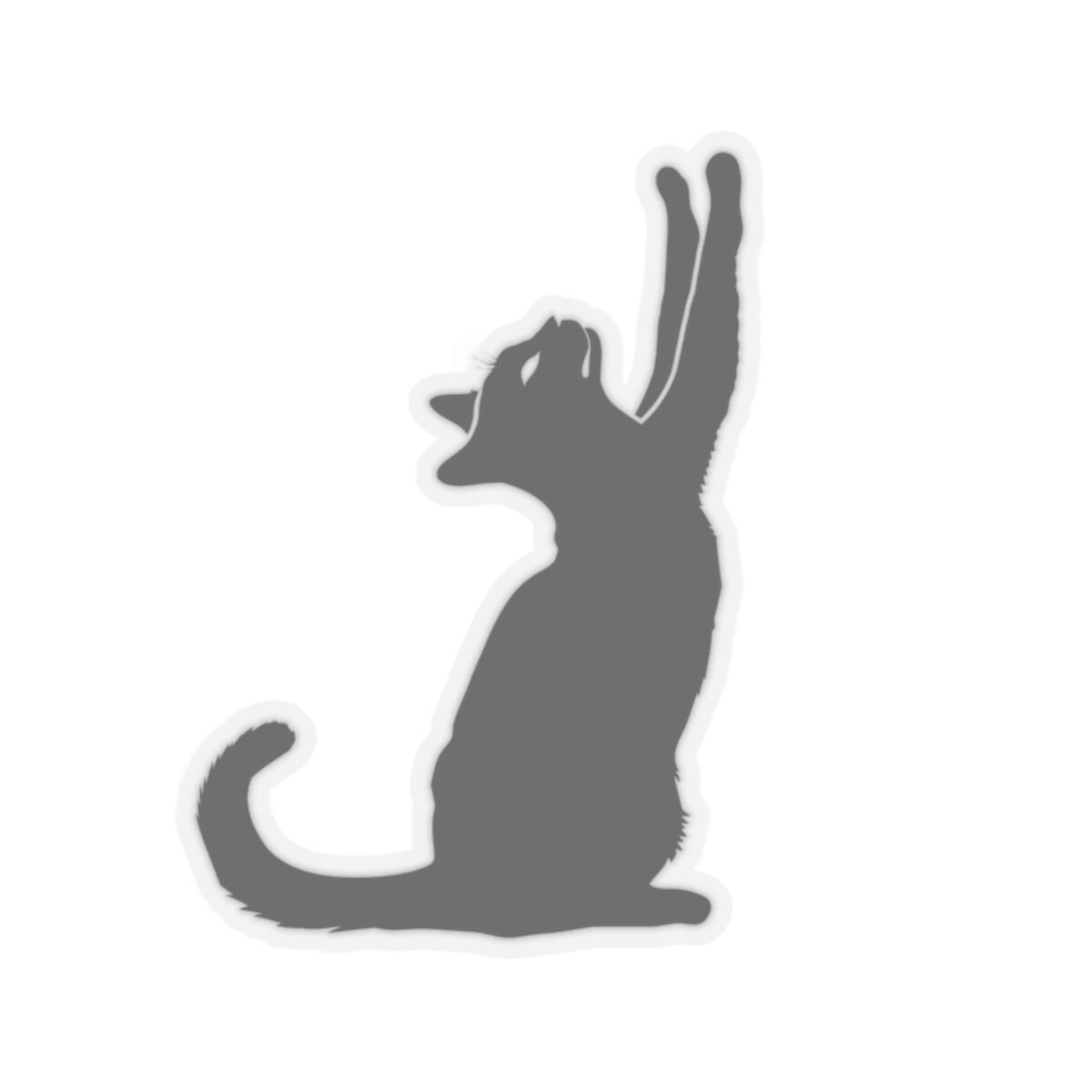 Cat Silhouette Yoga Stretch Pose Sticker / Vinyl Sticker for Laptop ...