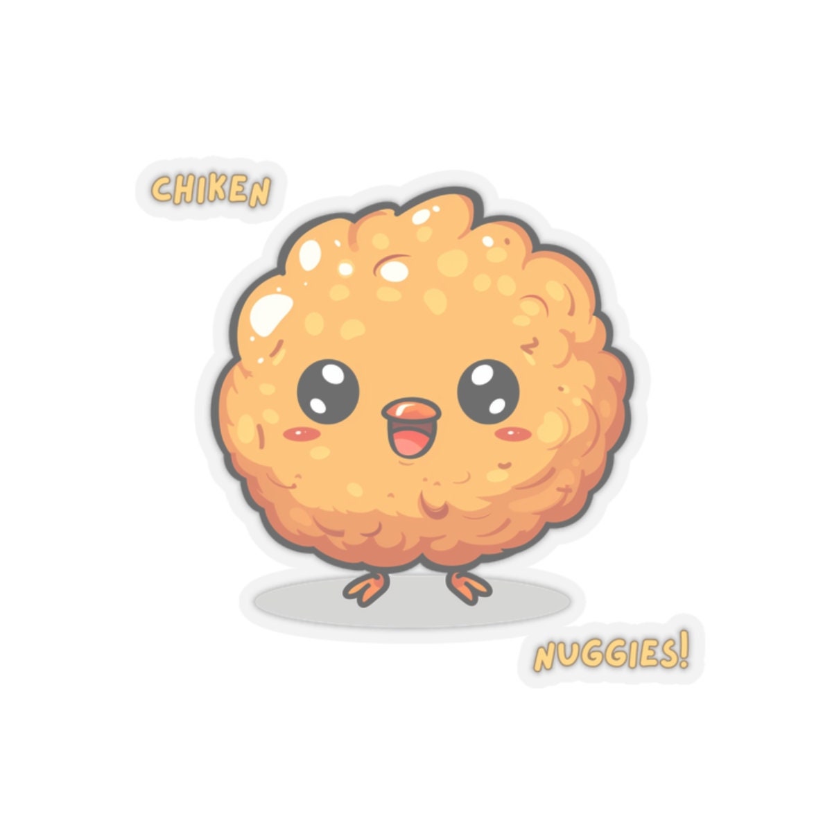 Cute Chicken Nugget Smile Sticker / Vinyl Sticker for Laptop / Drink ...