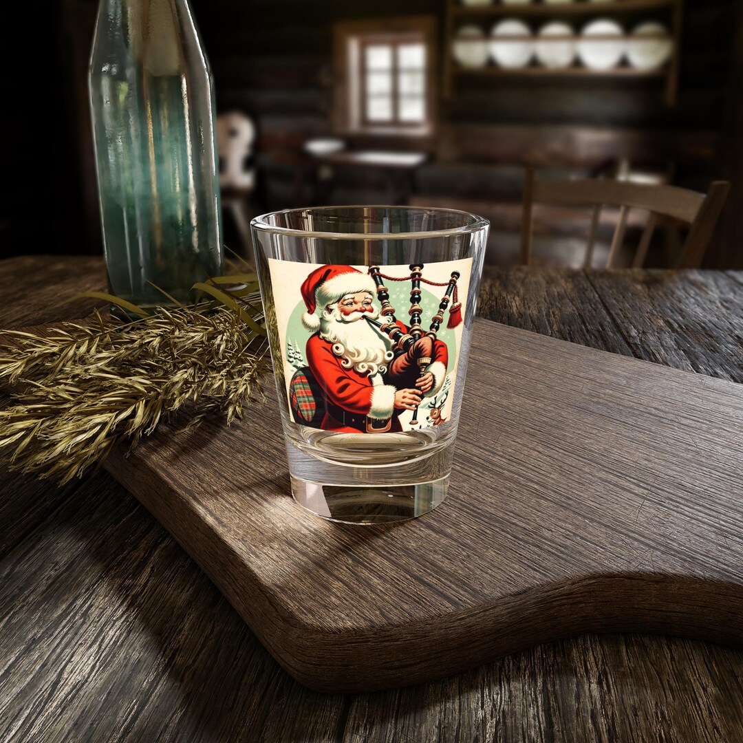 Santa Bagpipes Shot Glass: Celebrate the Holidays With a Festive and ...