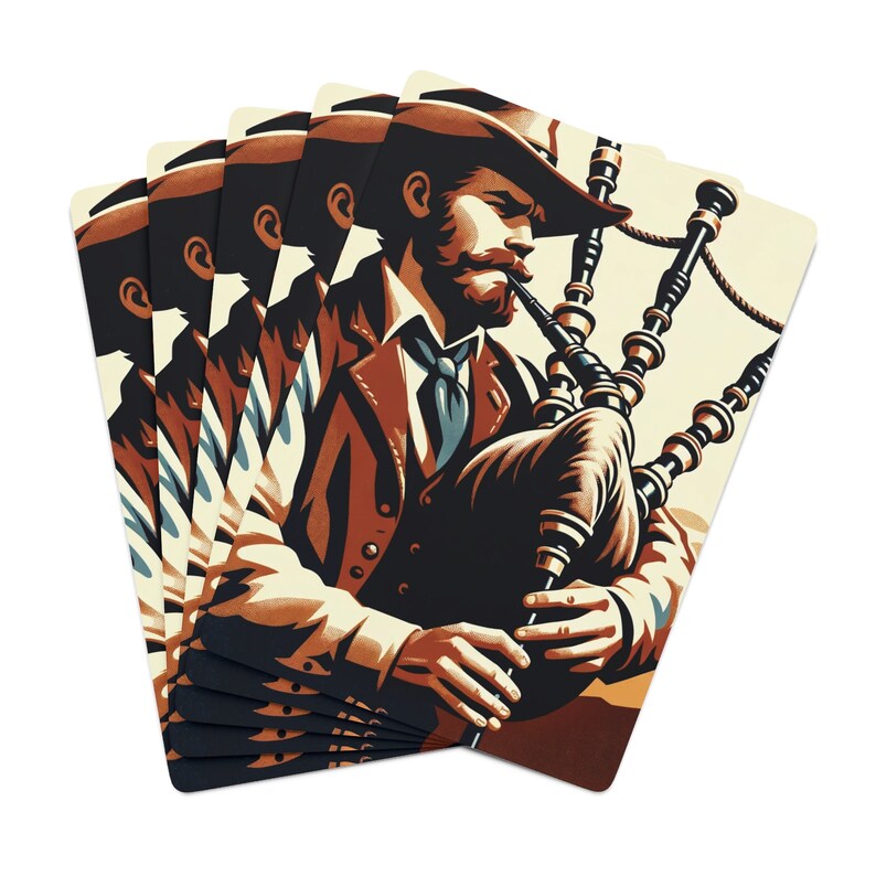 Cowboy Piper Playing Cards - Wild West Meets Scottish Bagpipes - Unique ...