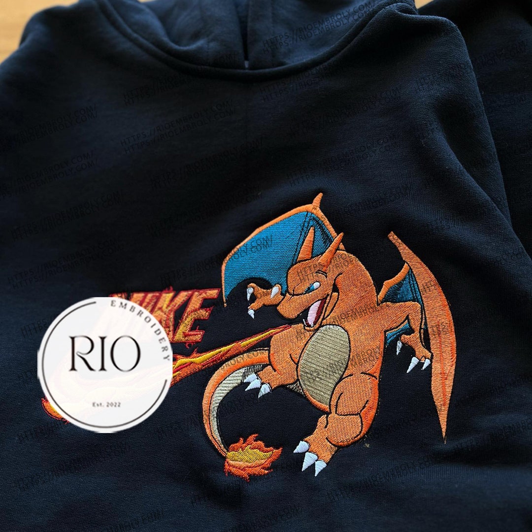 Po.kem.on Cha.ri.z.ard Embroidered Hoodie Poke.mon Embroidered ...