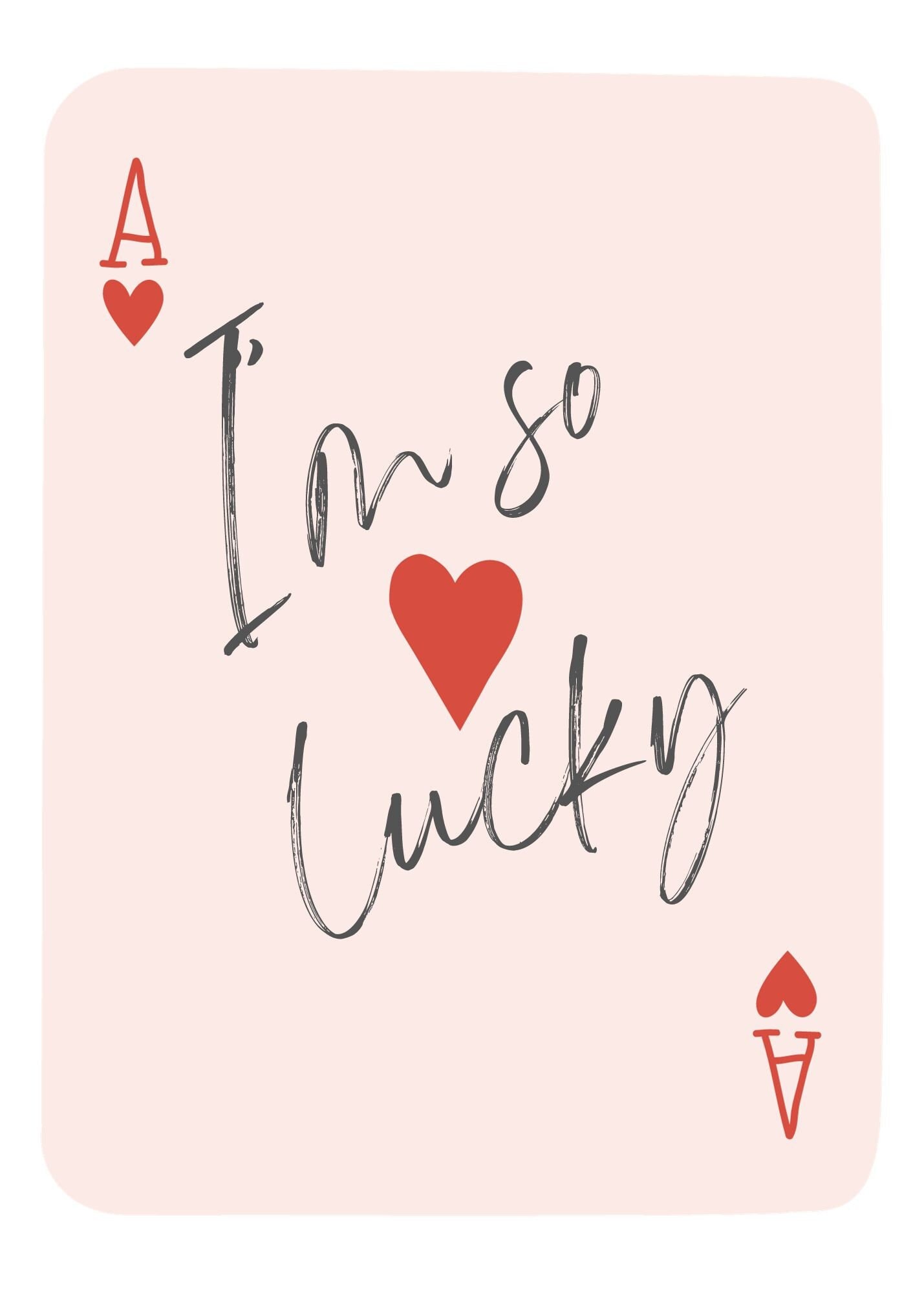Love Struck Ace of Hearts - I'm so Lucky Anniversary Card - Etsy