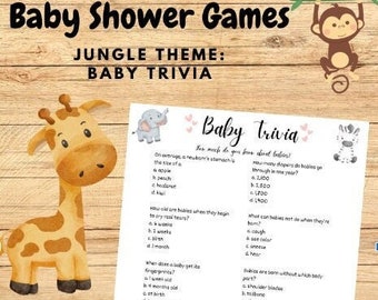Jungle Theme Baby Shower Game Bundle W Answer Keys / Baby - Etsy