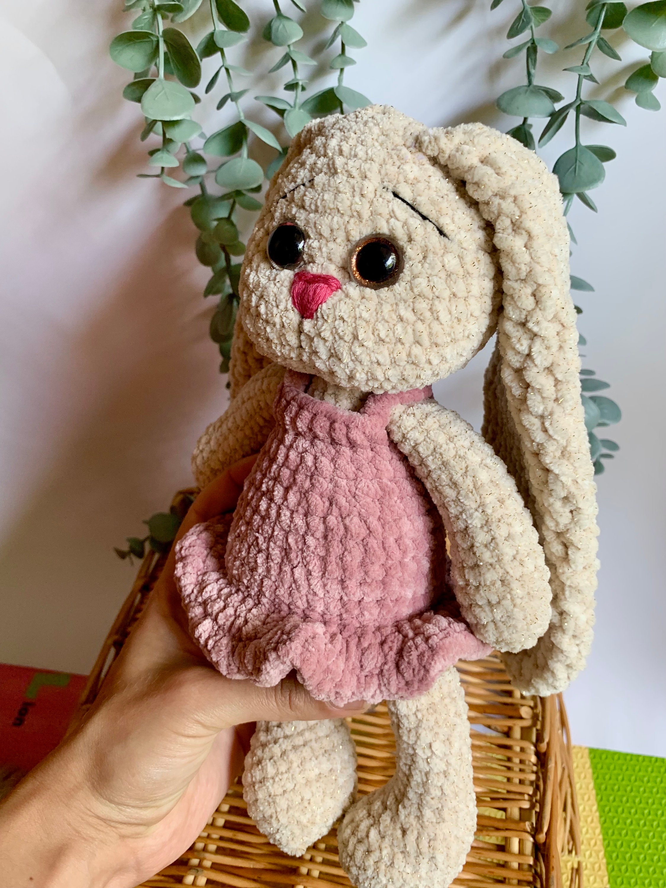 Crochet Bunny Doll, Crochet Rabbit, Crochet Animals, Knitted Stuffed ...