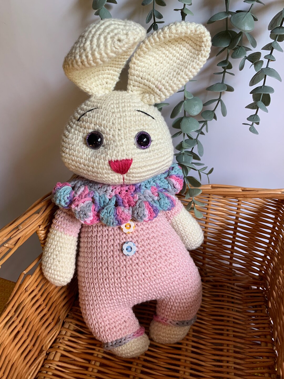 Crochet Bunny Doll, Crochet Rabbit, Crochet Animals, Knitted Stuffed ...