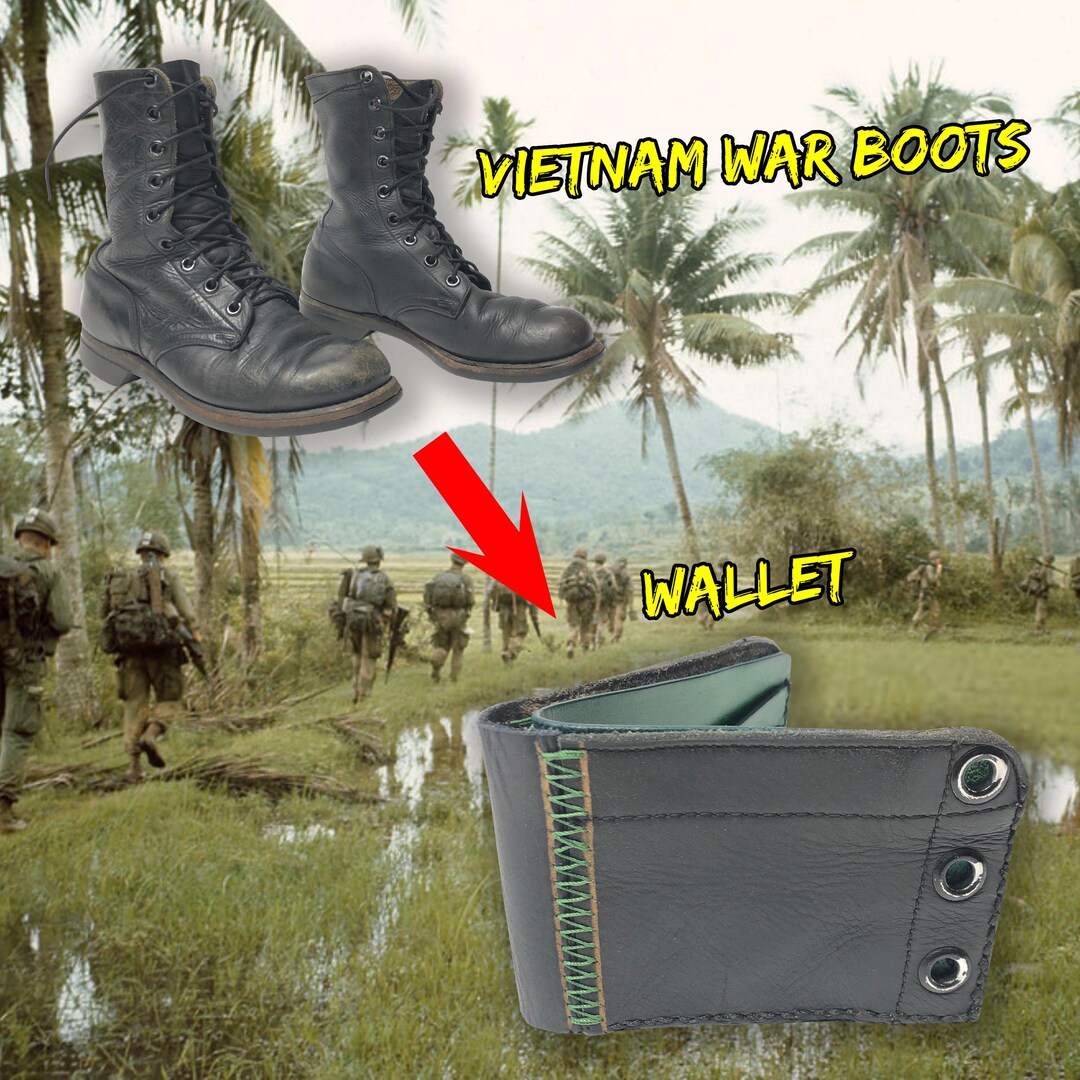 Vietnam War US Army Combat Boot Handmade Custom Repurposed Bifold ...
