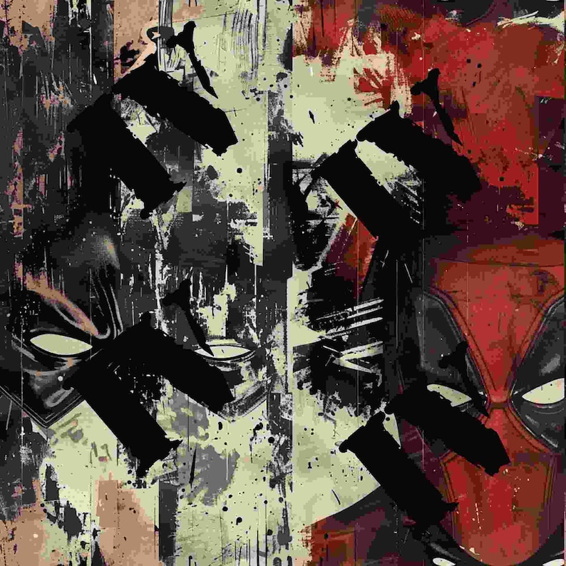 Deadpool Inspired Seamless Pattern SVG PNG 20 Files - Etsy