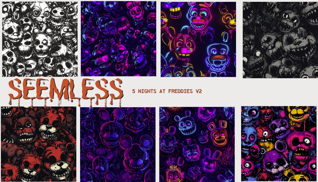 Five Night at Freds Seamless Horror Themed Svg V2 28 Files 5 Nights at ...