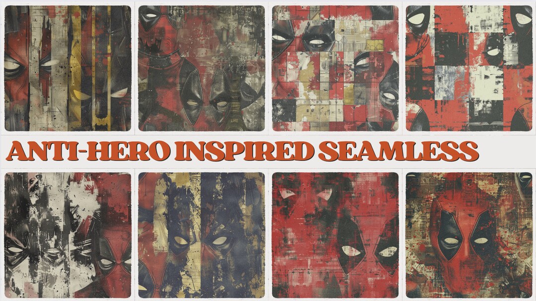 Deadpool Inspired Seamless Pattern SVG PNG 20 Files - Etsy