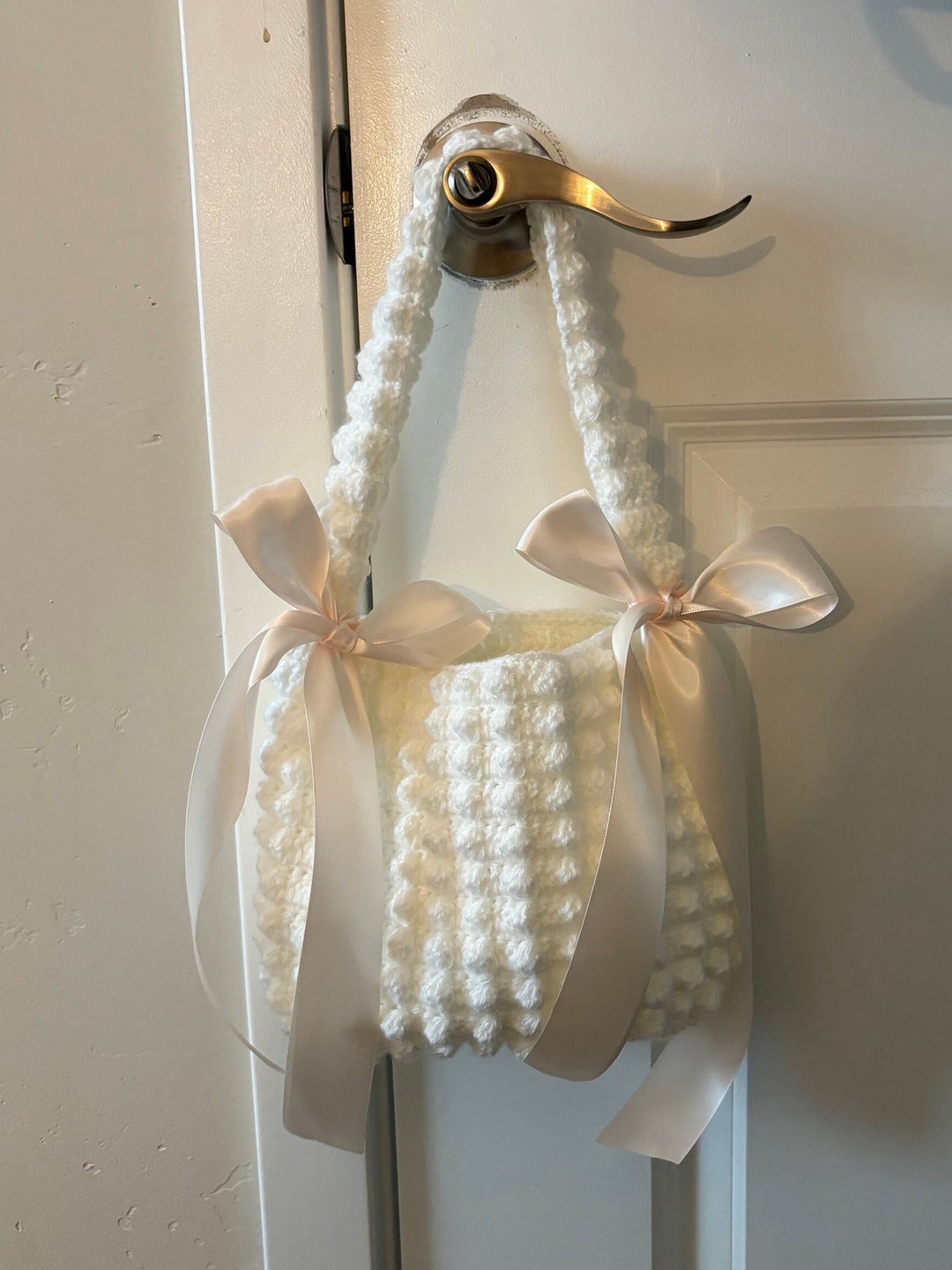 Handmade Coquette Crochet Ribbon Bag - Etsy