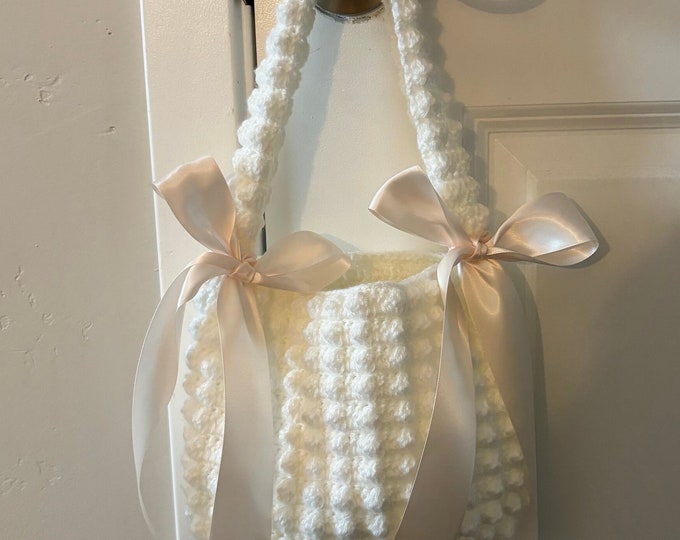 Handmade Coquette Crochet Ribbon Bag - Etsy