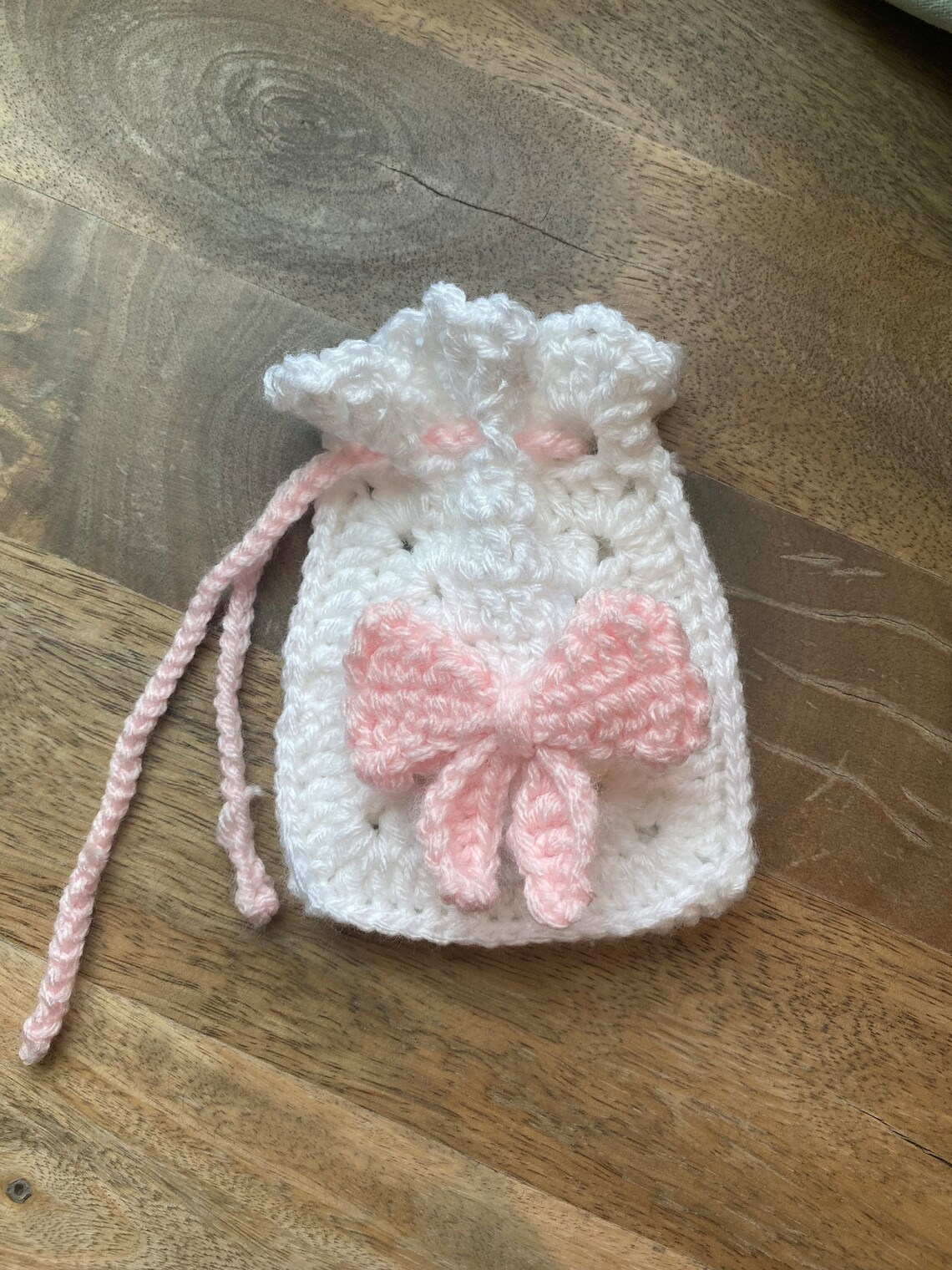 Coquette Crochet Bow Pouch - Etsy