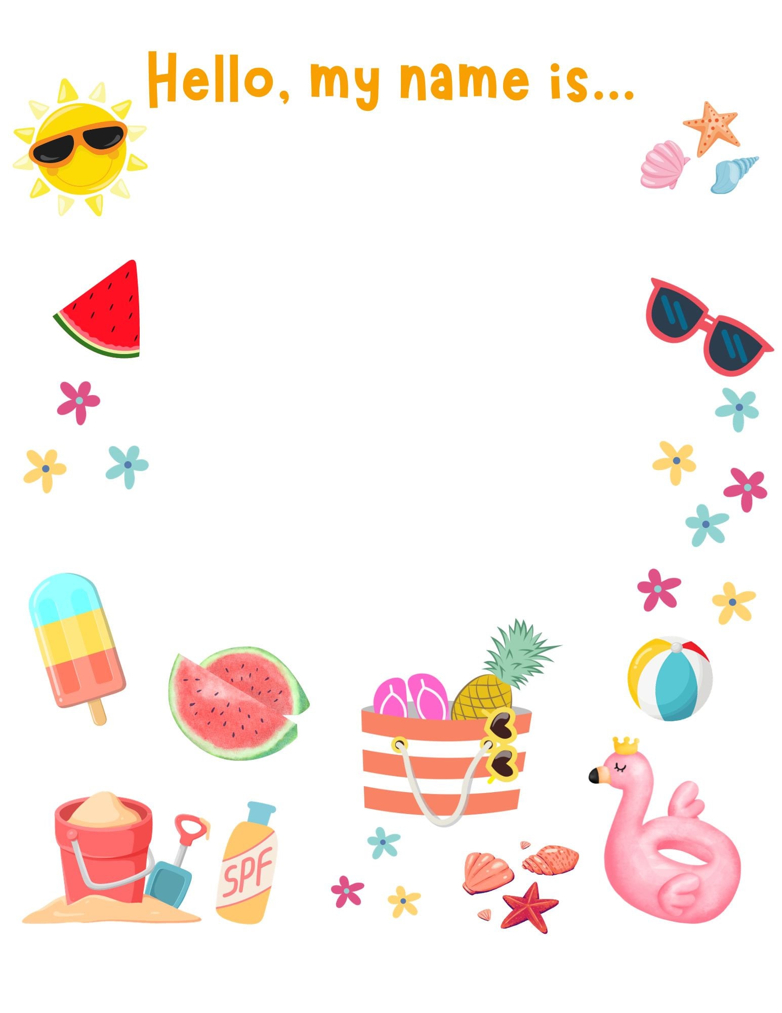 Alphabet and Numbers Handwriting Practice Worksheets. Summer Theme ...