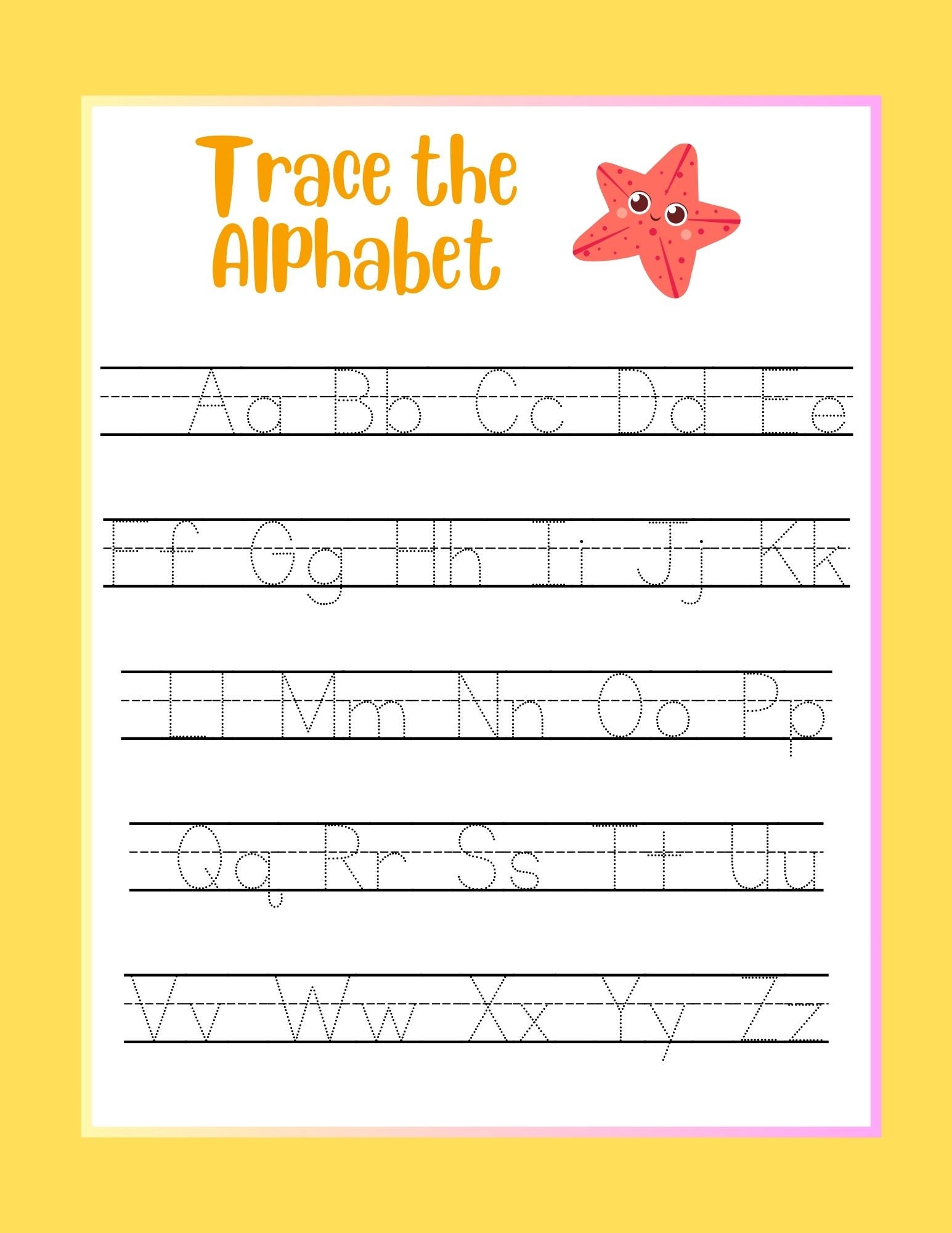 Alphabet and Numbers Handwriting Practice Worksheets. Summer Theme ...