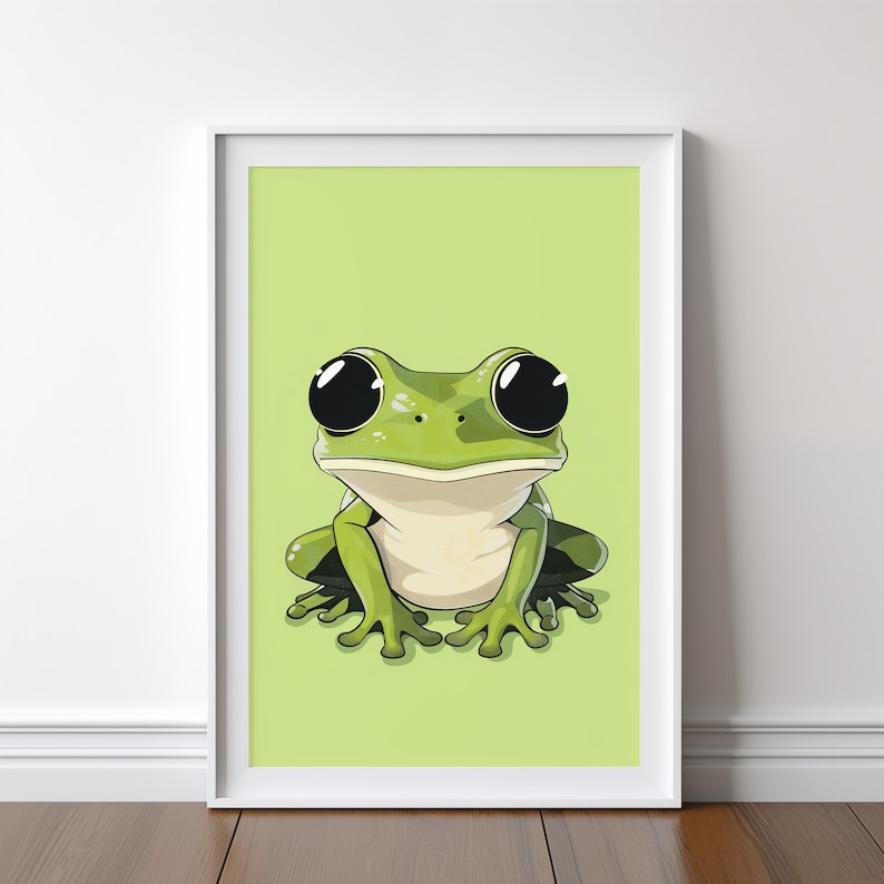 Funny Frog Printable Art, Frog Poster, DIY Digital Artwork, Digital ...